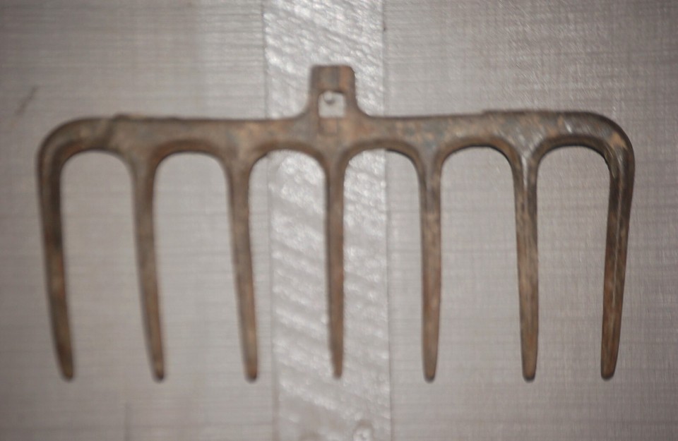 Rustic Cast Iron Rake Head Country Farmhouse Metal Decor | eBay