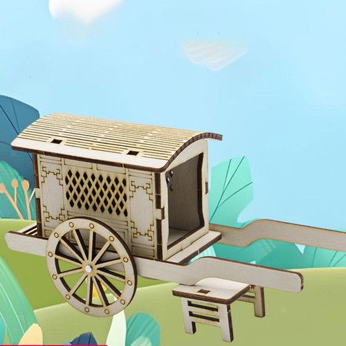 DIY Chinese Carriage Model Student Science Experiment Project Wooden ...