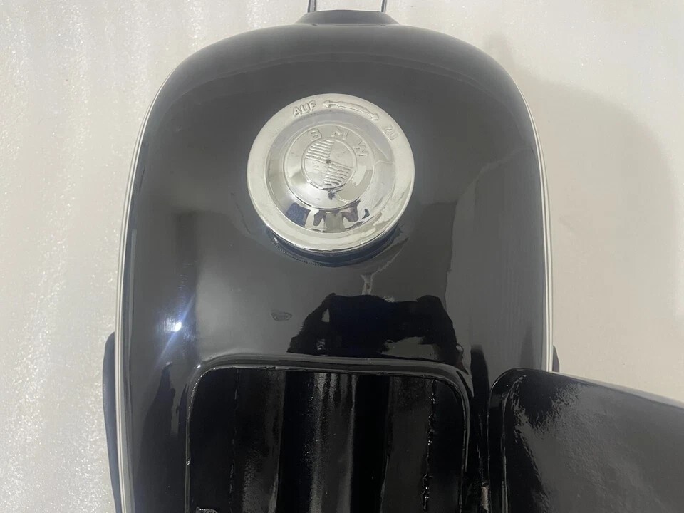 BMW R71 Black Painted Aluminum Gas Fuel Tank With Knee Pad Plates & Cap ...