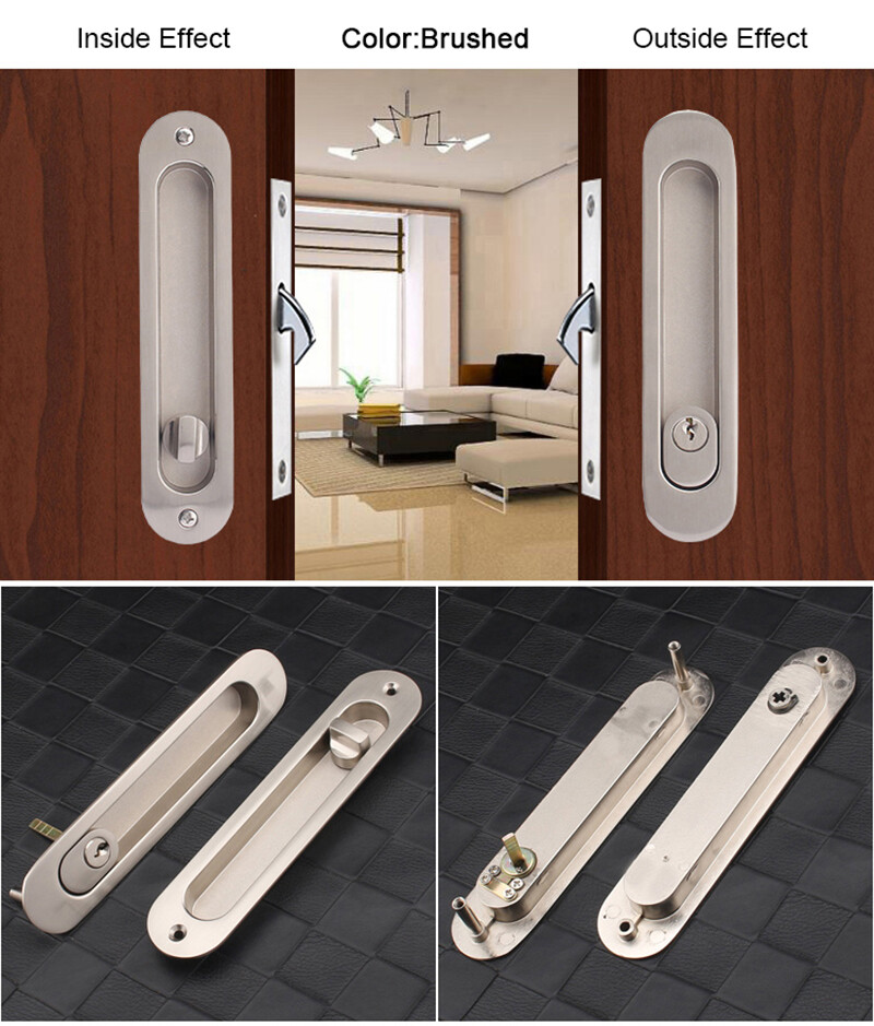 HOT Recessed Sliding Door Lock Hidden European Mortise Pocket Door Hook ...