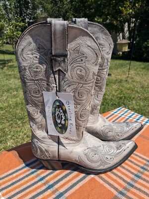 Sterling River 12" Women's Western Boots - black w silver overlay | eBay