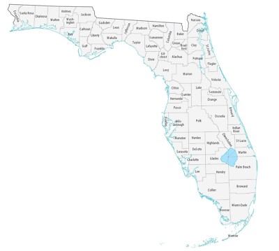 Florida County Map GLOSSY POSTER PICTURE PHOTO PRINT BANNER 12011 | eBay
