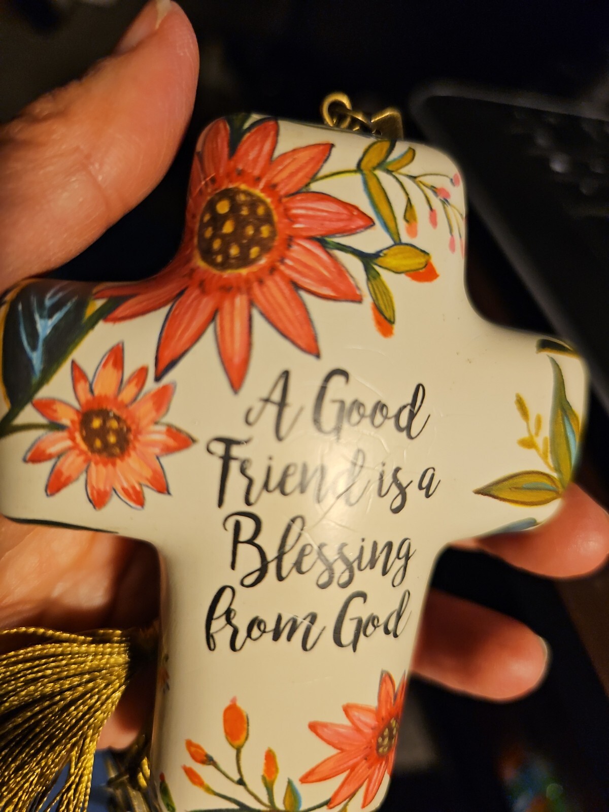 Artful Cross By Demdaco Friendship Cross Black With Key & Tassel | eBay