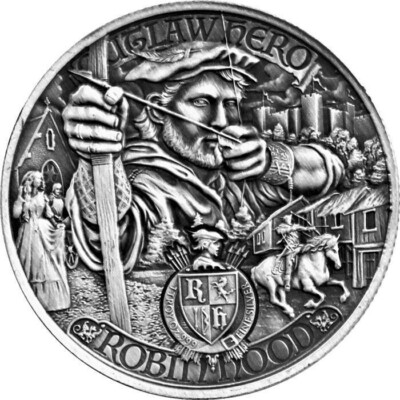 2021 Mason Mint Outlaw Hero Robin Hood 1 oz Antiqued Silver Round | eBay