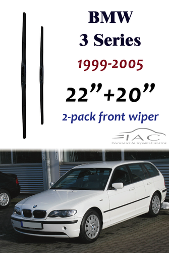 For BMW 3 Series E46 99-05 22"+20" Front Windshield Three-Section Wiper 2 Pack | eBay