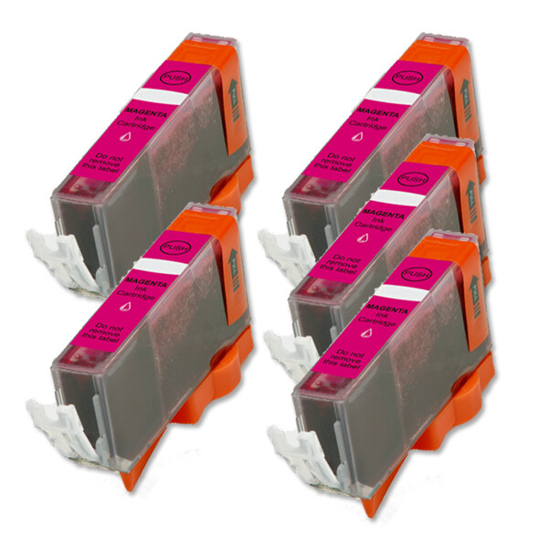 5 PK Magenta Printer Ink Compatible for CLI 221M Pixma MP640 iP3600 ...