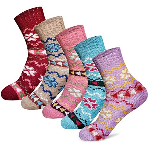 Womens Socks Winter - Christmas Gifts for Women - Thick Wool Soft Warm ...