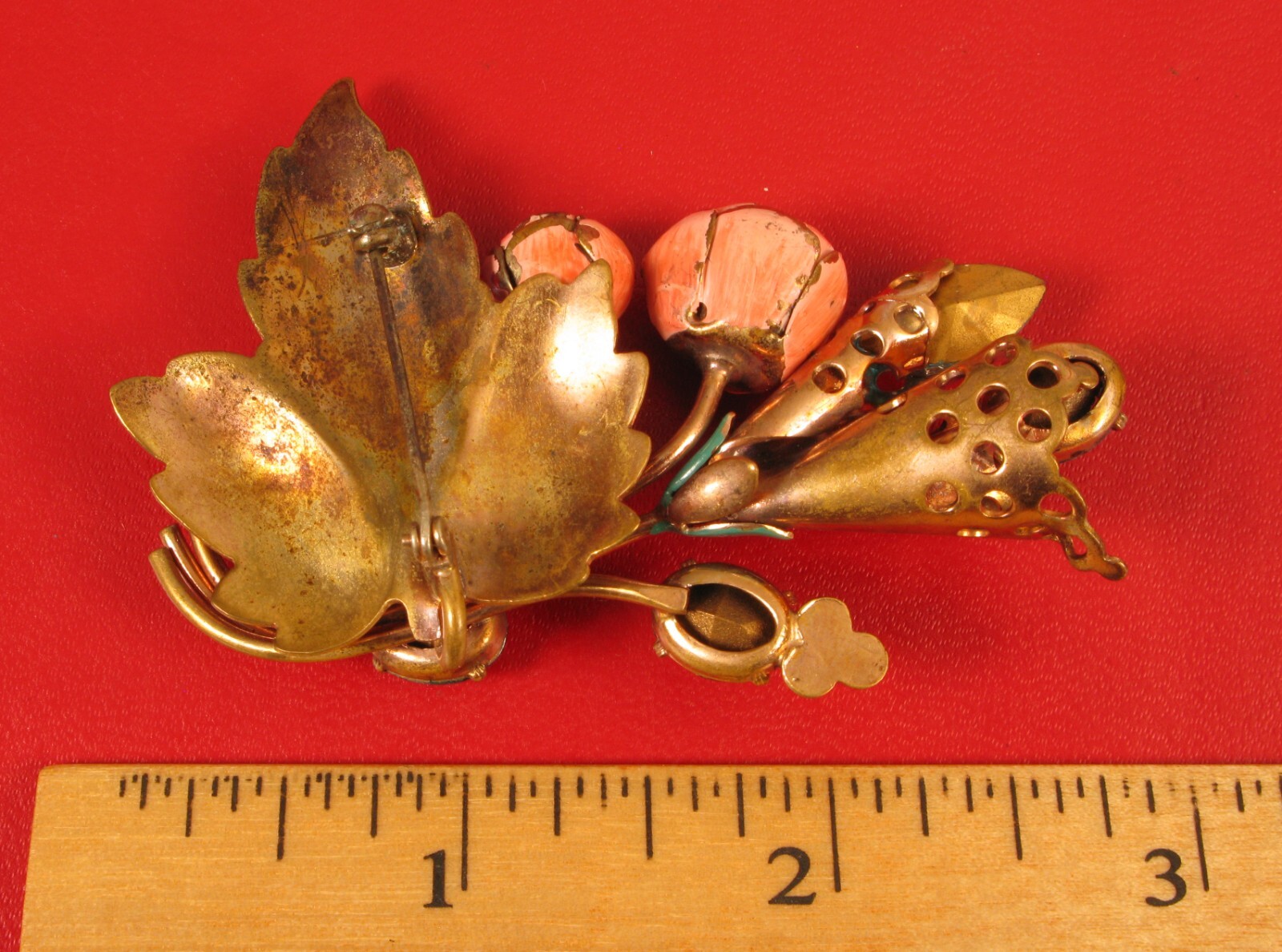 ANTIQUE EARLY UNSIGNED RHINESTONE COSTUME JEWELRY FLO… - Gem