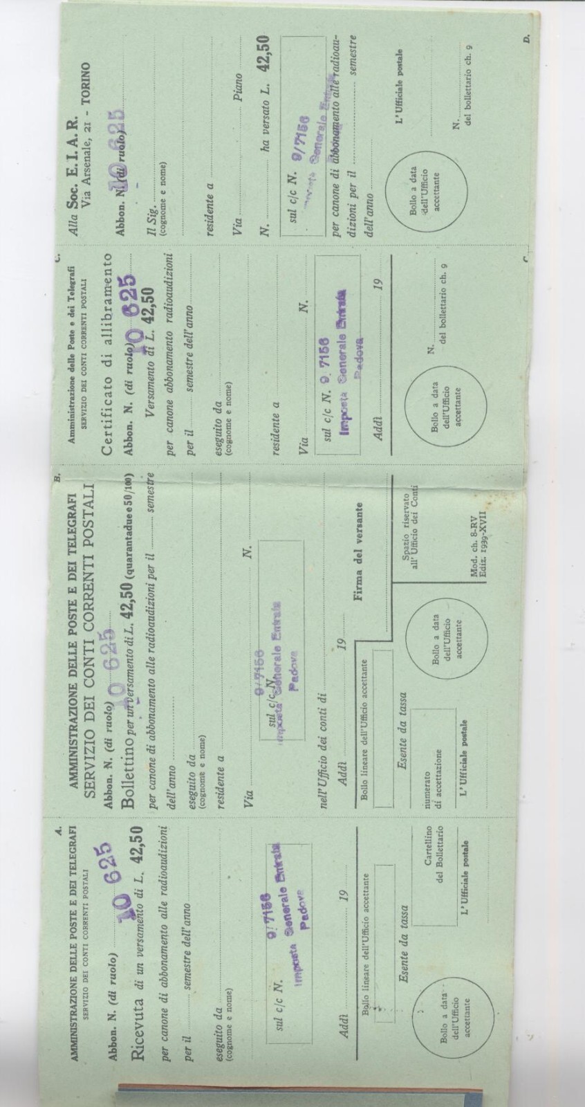TEMATICA RADIO - LIBRETTO ISCRIZIONE RADIOAUDIZIONI EIAR - 1941 (RAD ...