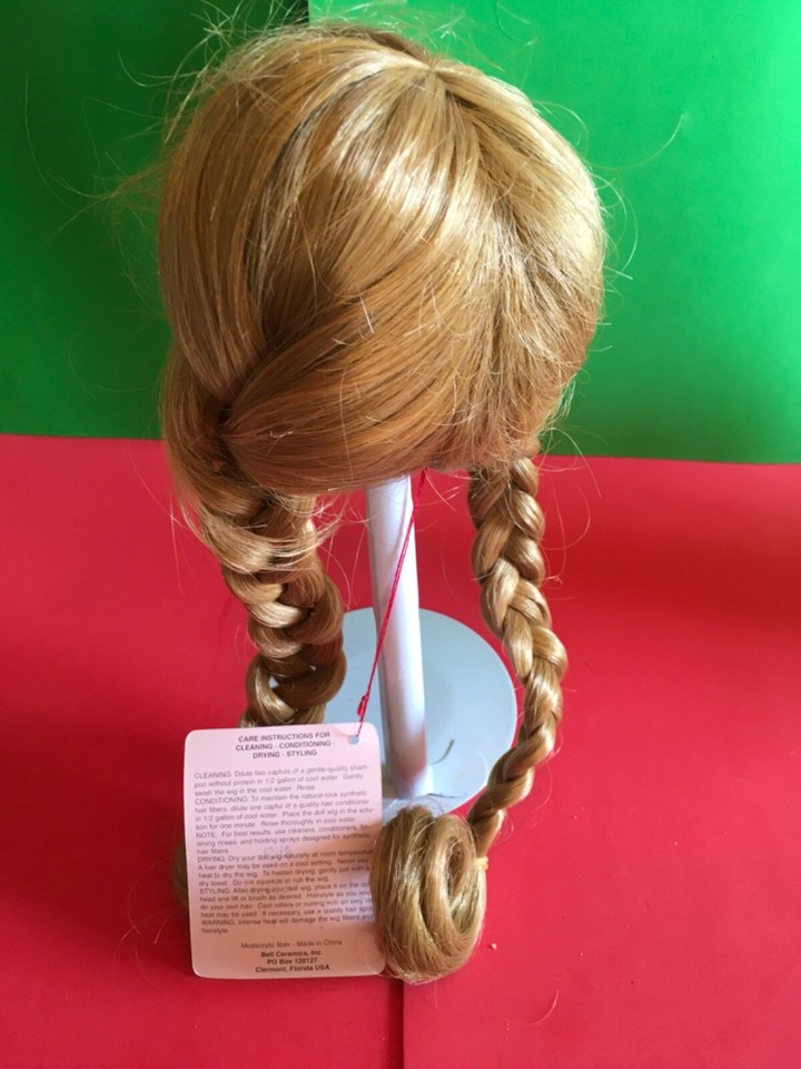 BELL CERAMICS doll wig *SUSI* LT Copper size 13-14 Bangs & 12” Pigtails ...