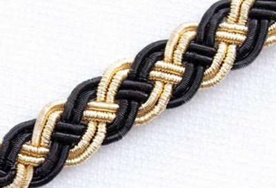 Woven, Celtic Knot, Bullion, Braid Trim. Gold & Black 3 Yards. 1.25 ...