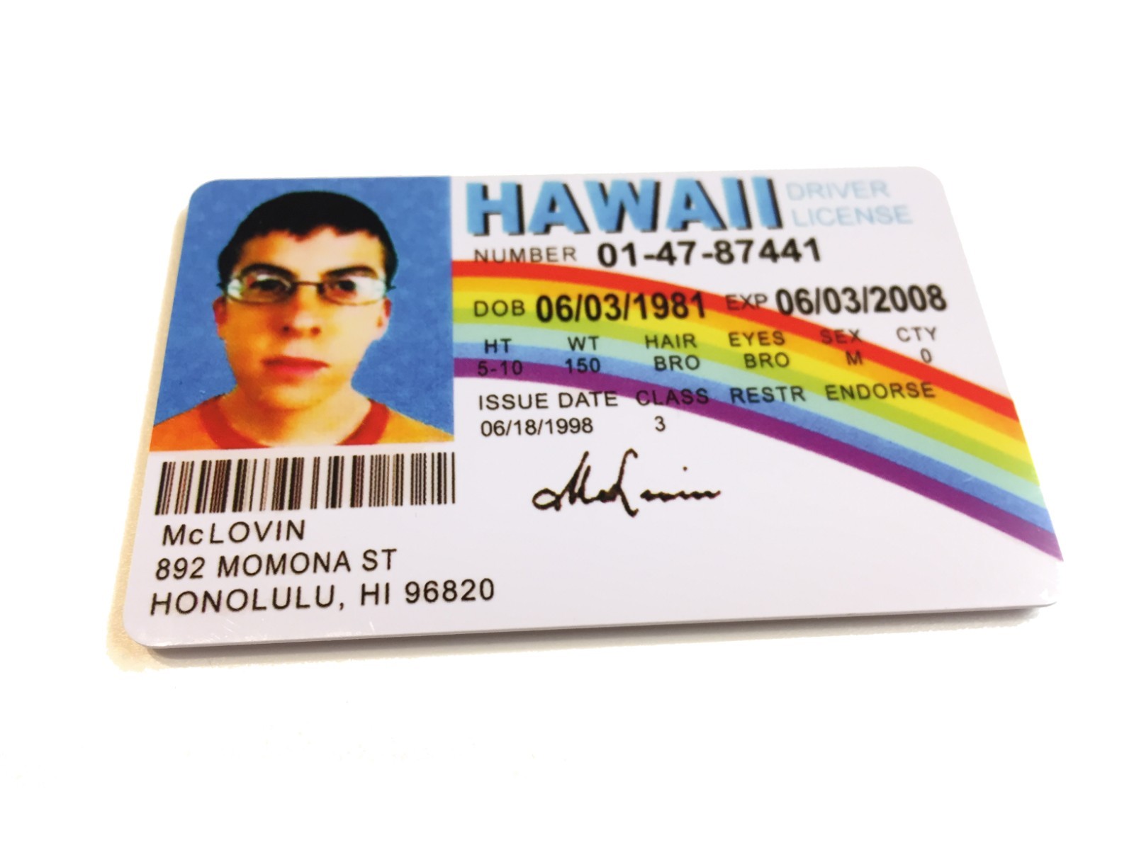 McLovin SUPERBAD Plastic ID Card - Film Novelty Prop | eBay