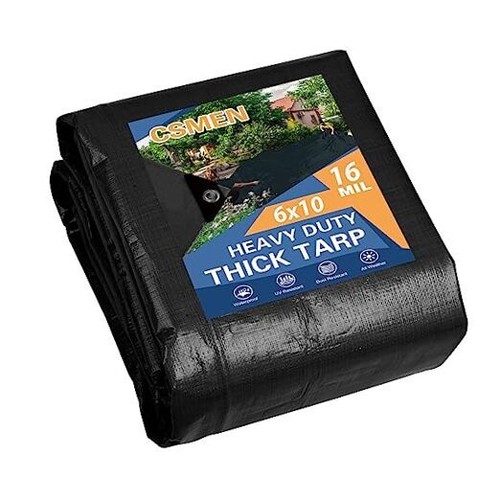Tarp Heay Duty Waterproofft,Black Tarp Cover Plastic Poly 6x10 Black ...