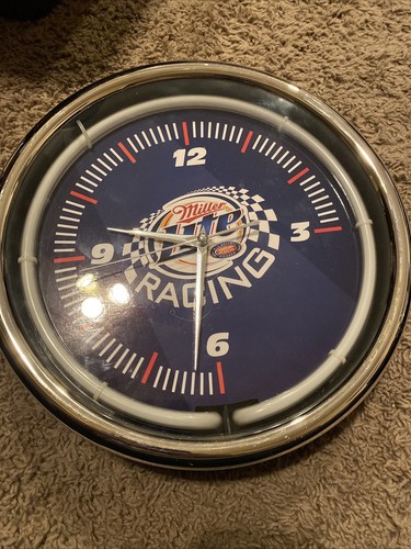 Miller Lite Beer Racing Vintage Neon Clock Works | eBay