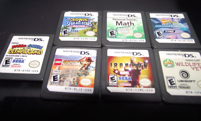Nintendo DS Game Lot 7 Cartridges Mario & Sonic Ironman Indiana Jones ...