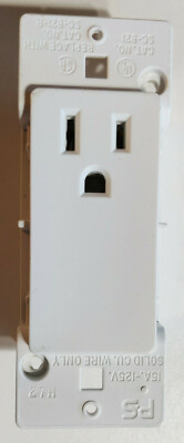 P&S Single Self Contained Receptacle w/ Back - White, SC821, 15A 125VAC ...