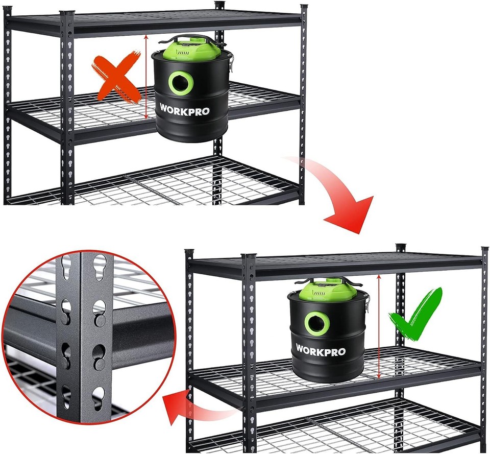 WORKPRO Heavy Duty Metal Storage Shelving Unit Adjustable Storage Rack ...