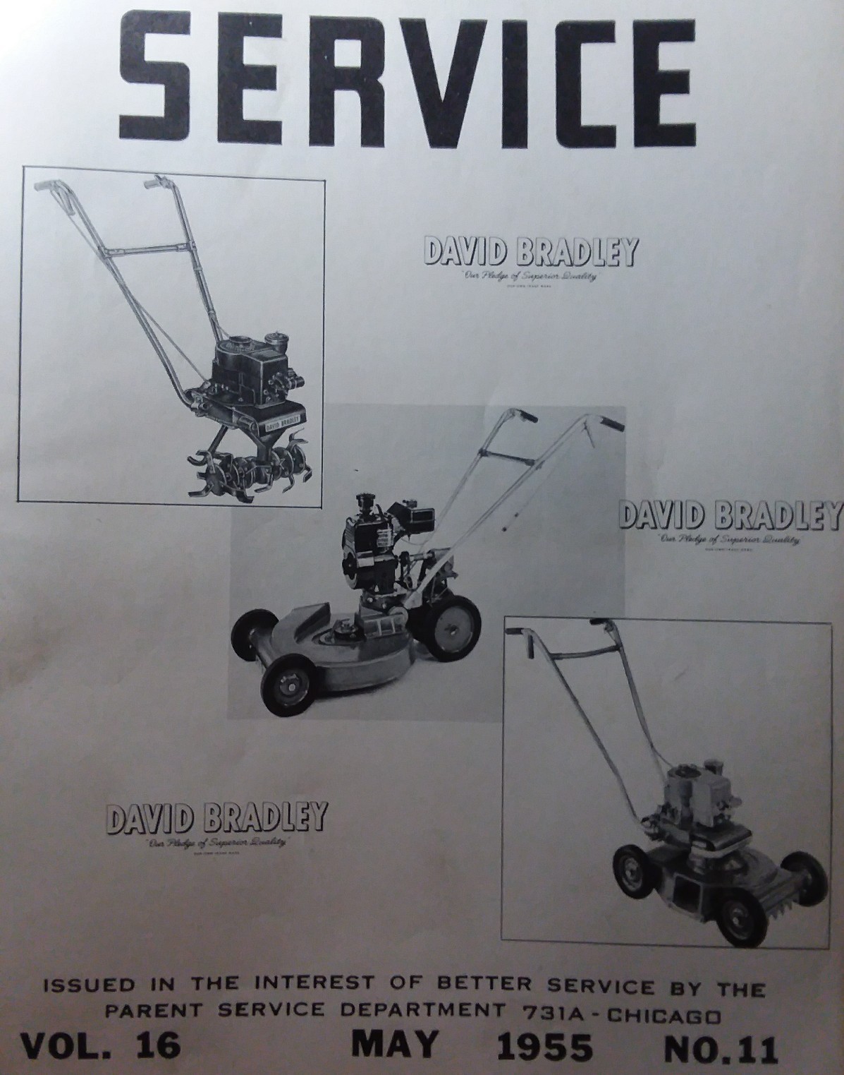 David Bradley Walk-Behind Lawn Mower Tiller Roto-Spader Dealer Service ...