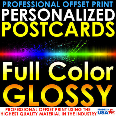 5000 PERSONALIZED CUSTOM PRINTED 4X3 POSTCARDS FULL COLOR UV GLOSS ...