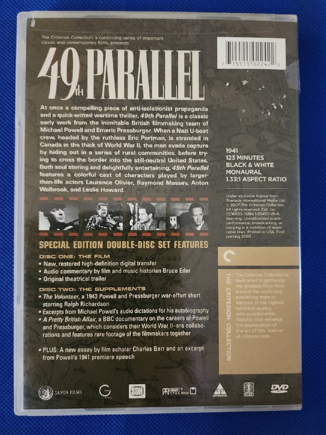 49th Parallel The Invaders Criterion Collection DVD (1941, Janus ...