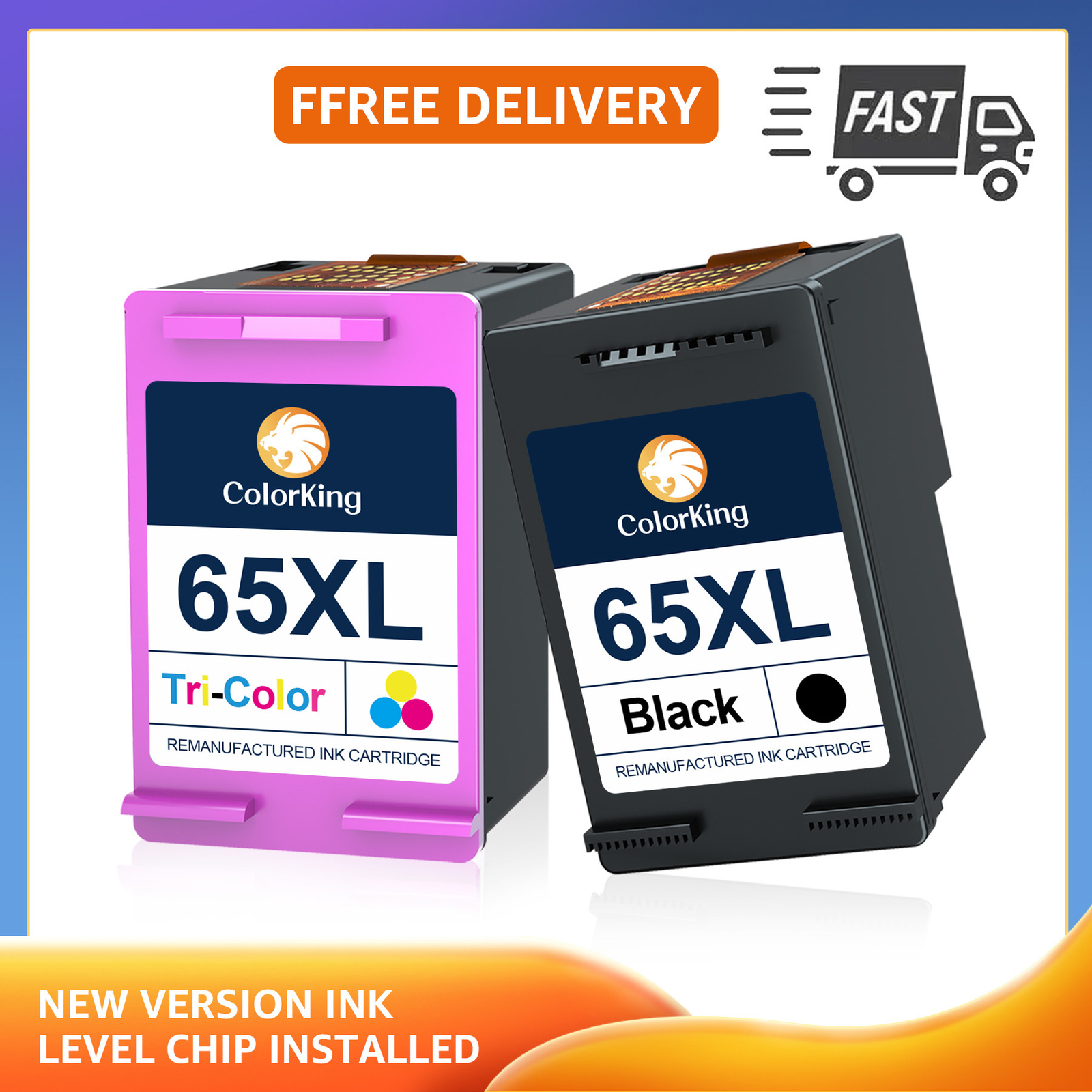 65XL Black Color Ink for HP DeskJet 2630 2632 2634 2635 2636 2652 2655 ...