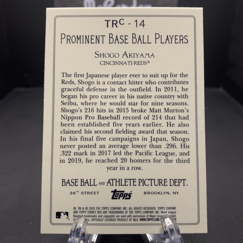 2020 TOPPS CHROME TURKEY RED #TRC-14 SHOGO AKIYAMA RC NM-M | eBay