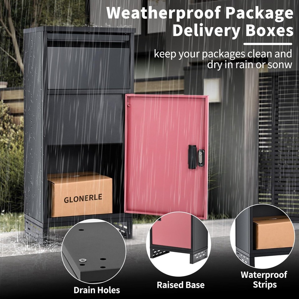 NAIZEA Package Delivery Boxes for Outside, Extra Large Lockable Parcel ...