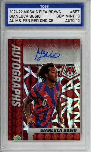 2021-22 PANINI MOSAIC RED CHOICE GIANLUCA BUSIO AUTO TCGS 10 AUTO 10 | eBay