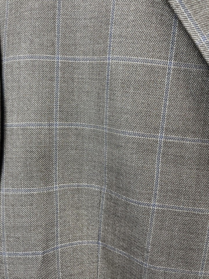 Hart Schaffner Marx Men's Blazer 50R Beige Windowpane Jacket Sport Coat ...