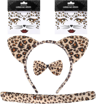 Cheetah Costume Set Dalmatian Dog Ears Headband Cheetah Leopard Cat ...