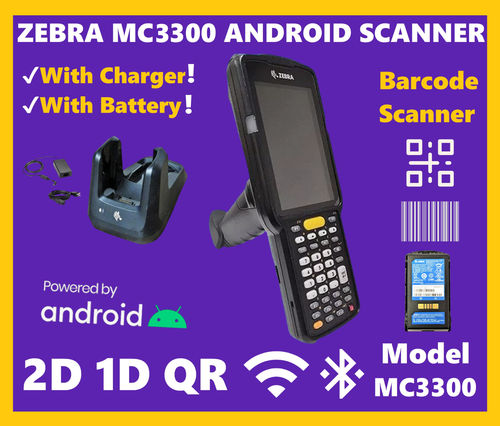 Zebra MC3300 Mobile Warehouse Android Barcode Scanner w/ Battery ...