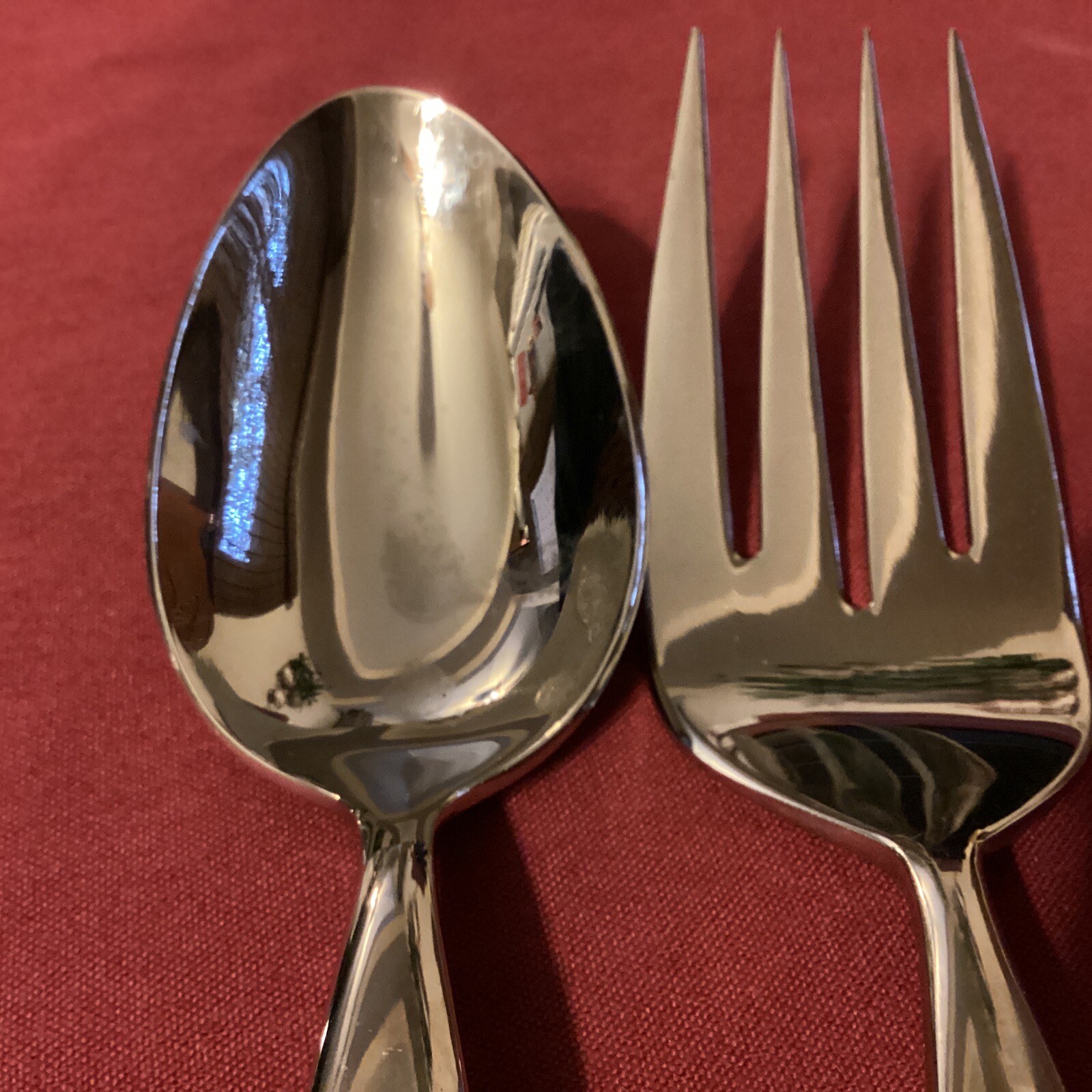 Gold Dot Pier 1 One PII5 2 Piece Serving Set Used Stainless Flatware ...