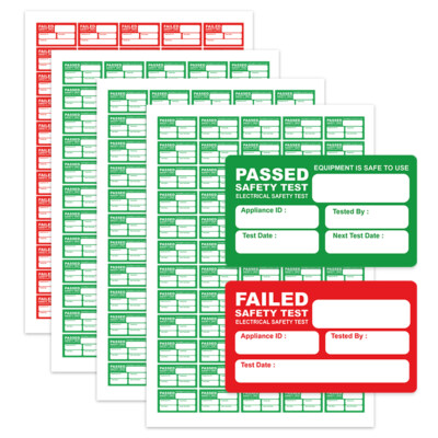 Pat Test Stickers of pass & fail Electrical Safety Labels High Quality ...
