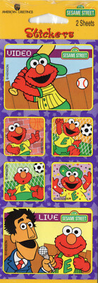 Elmo sticker pack vintage playing sports Guy Smiley 2000 2 sheets ...