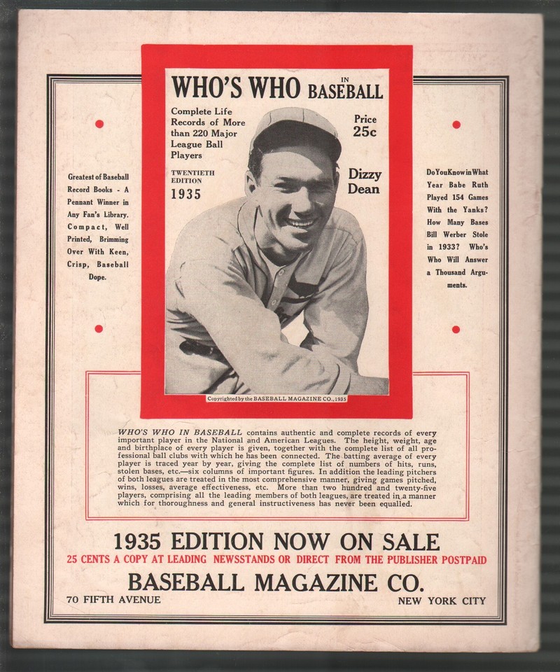 Baseball Magazine 6/1935-Rogers Hornsby-Babe Ruth-Alvin Crowder-MLB-pix ...