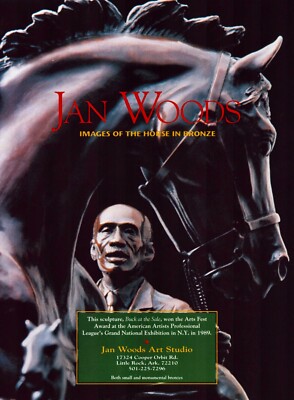 1991 JAN WOODS The Horse In Bronze Art Gallery Exhibit 1-Page PRINT AD ...