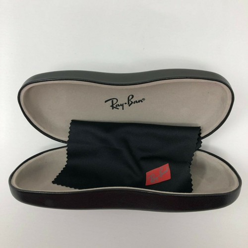 RAY BAN Eyeglass Sunglass Black Tan Inside Hard Protective Case w ...