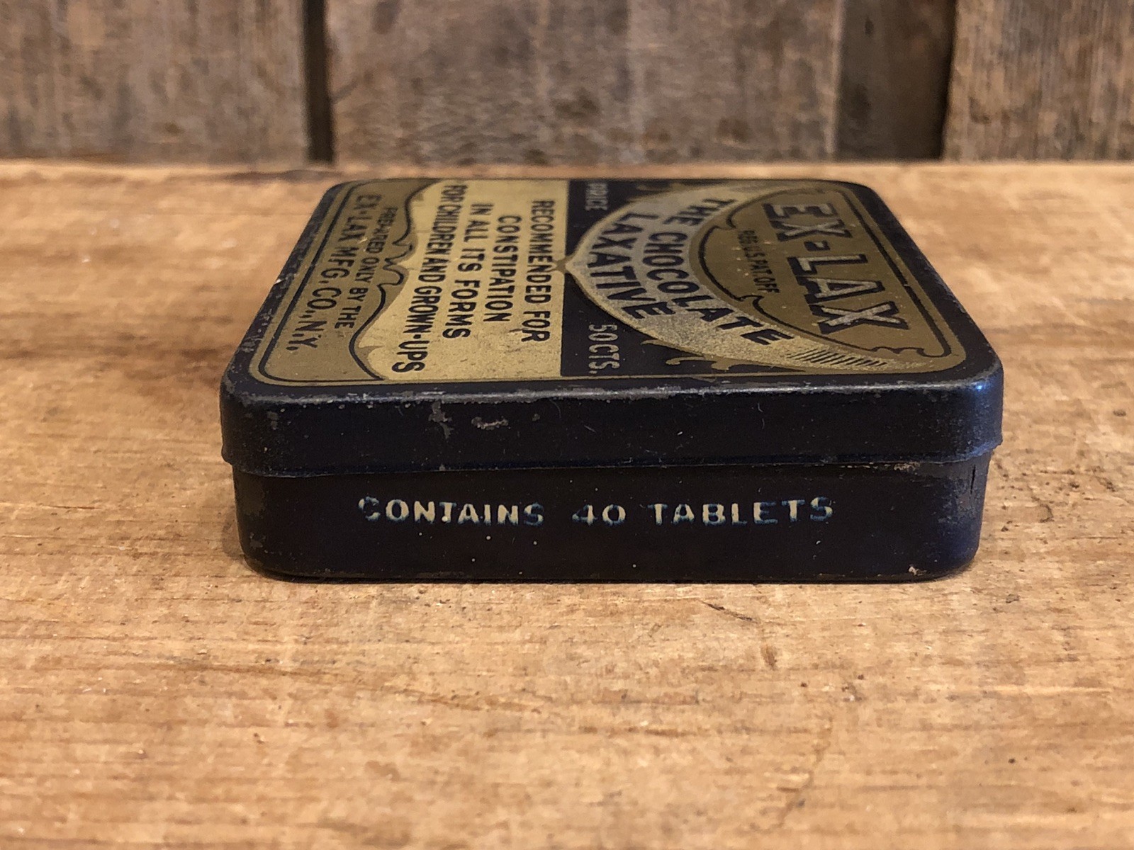 Vintage Old EX-LAX The CHOCOLATE LAXATIVE 50c Drug Store Advertising ...