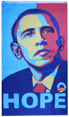 OBAMA HOPE FLAG 3X5 POLYESTER 5X3 VERTICAL BANNER 100D FABRIC | eBay