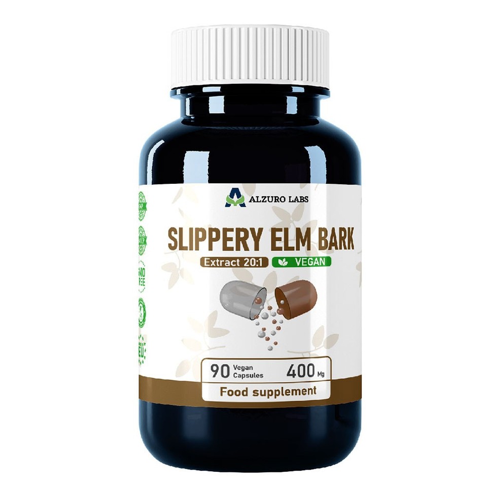 Slippery Elm Bark 20:1 extract 8000mg 90 Capsules – Soothing Digestive ...