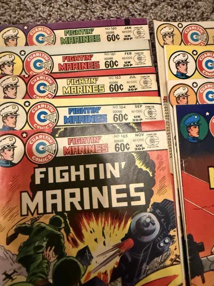 FIGHTIN' MARINES Charlton Comics Vintage Comic Books **LOT OF Nineteen ...