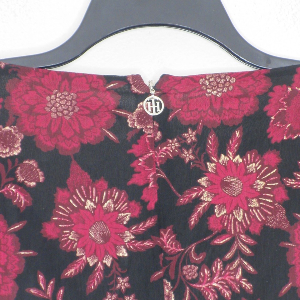 NWT Tommy Hilfiger Women's Sleeveless V Neck Belted Midi Dress Red 16 ...