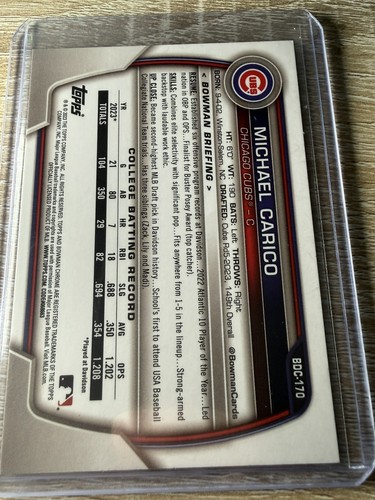 2023 Bowman Chrome Draft Sapphire Edition - Michael Carico #BDC-170 (RC ...