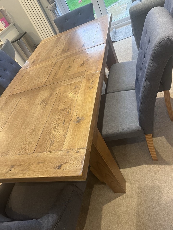 Solid Oak Extending Dining Table 140x90cm to 180x90cm by BESP. Oak ...