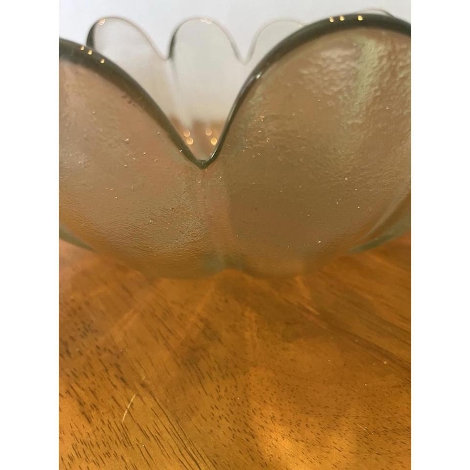 Vintage Blown Glass Amber Lotus Petal Bowl, Benko Style 12 Petals Heavy ...