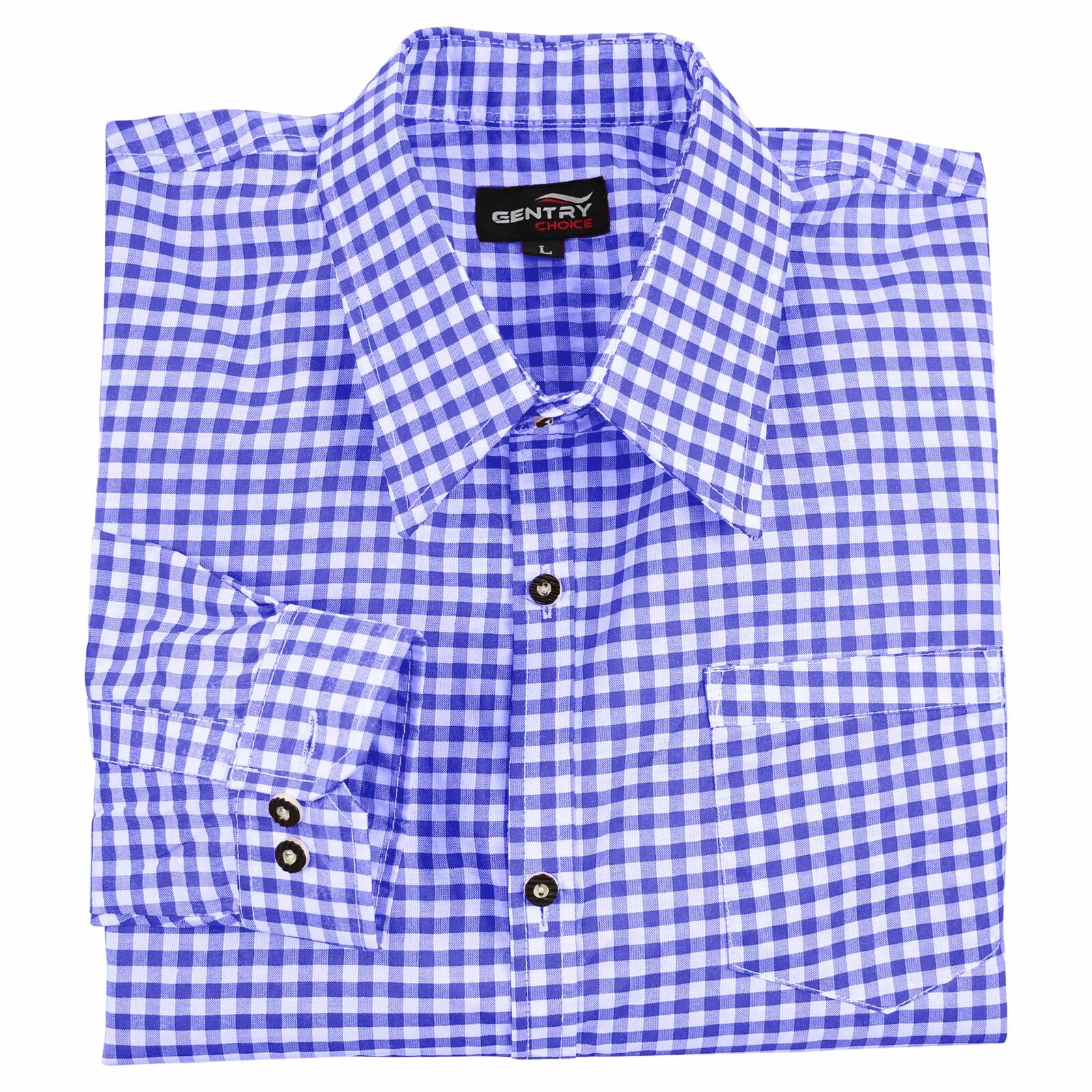Men Bavarian Shirt Sea Blue German Checkered Shirt Lederhosen ...