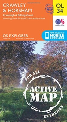 OS Explorer ACTIVE OL34 Crawley & Horsham (OS Explorer Map) | eBay UK