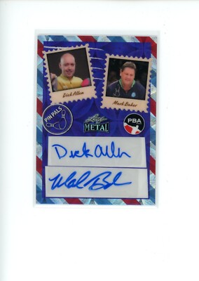 2024 Leaf Metal PBA Bowling Dick Allen Mark Baker Purple Pin Pals Auto ...