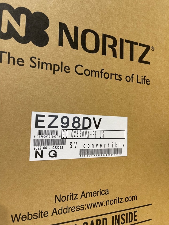 Brand New Noritz EZ98DVNG EZ Series Whole Home Tankless Water Heater, 9 ...