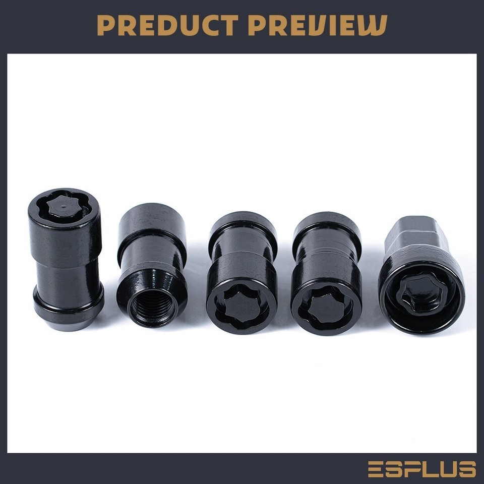 4 Pc Dodge Wheel Lock W Key M14x1.5 Black Fits 2008-2024 Charger ...
